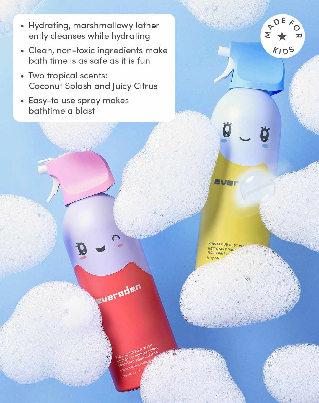Evereden | Kids Bath Time Trio | Clean Skincare for Kids