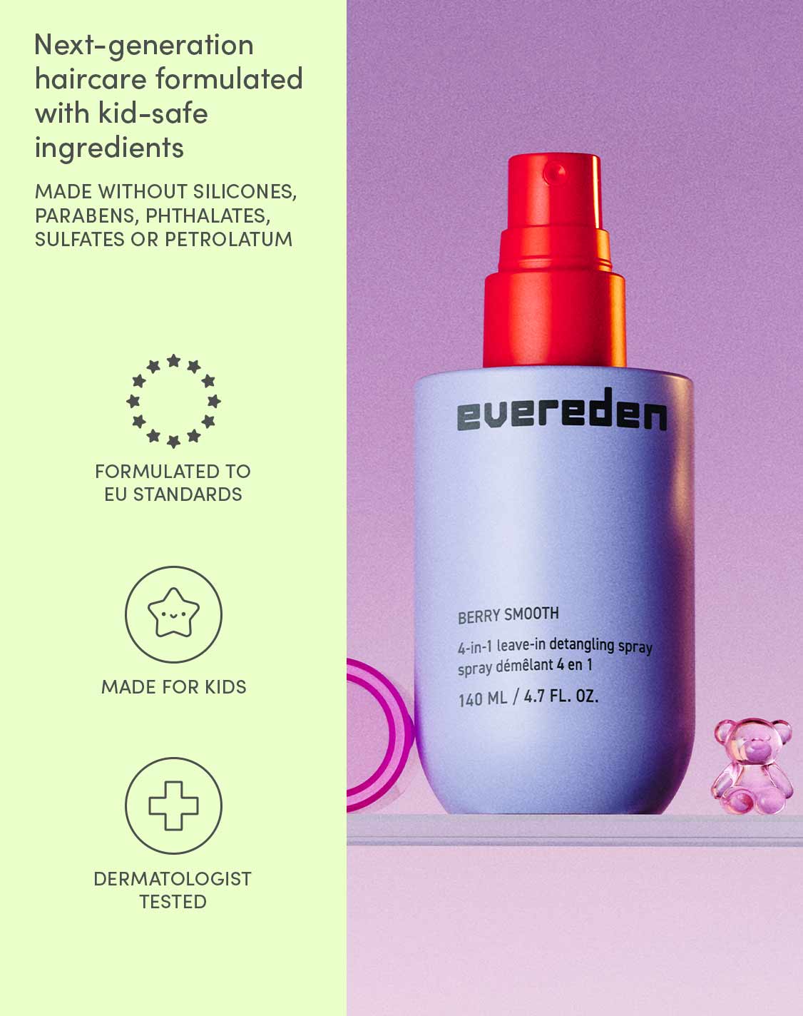 Evereden | Kids 4-in-1 Leave-In Detangling Spray | Kids Detangler Spray